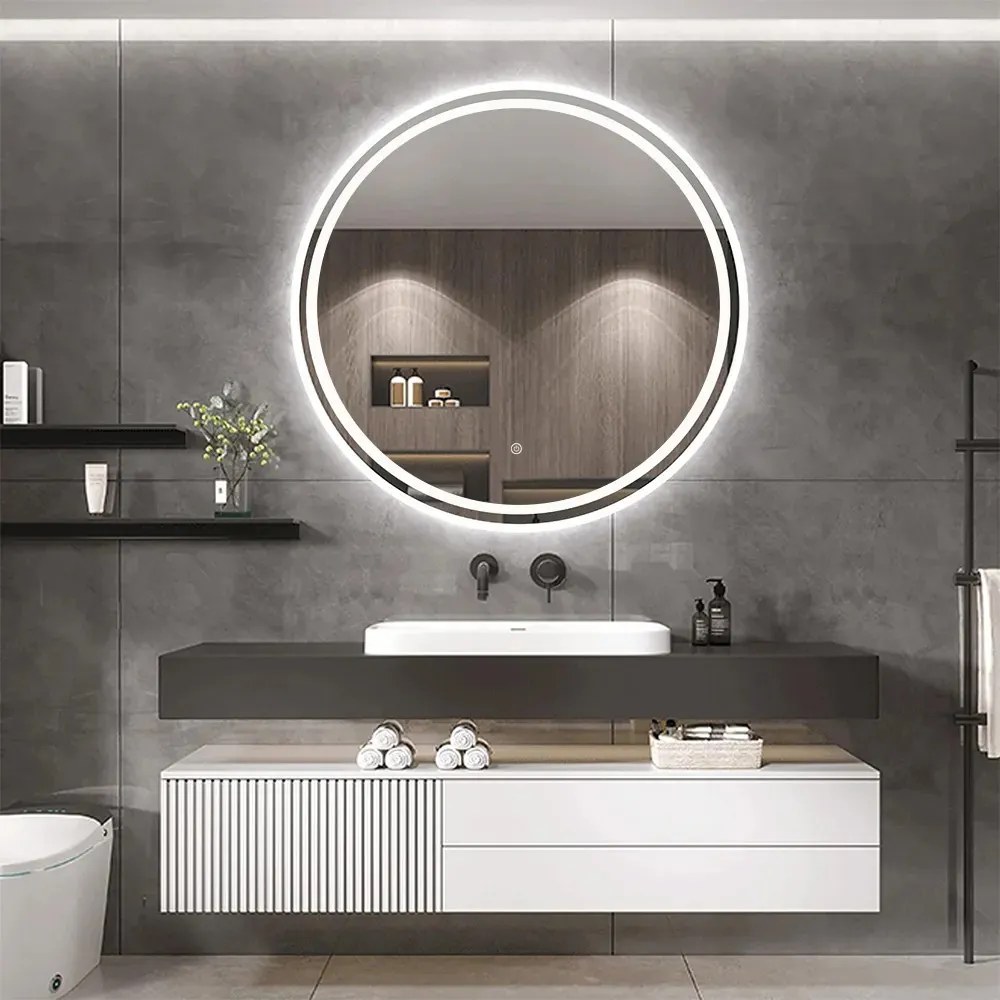 Tutumi Zrcadlo ⌀70 cm s regulovatelným LED osvětlením HOM-09519