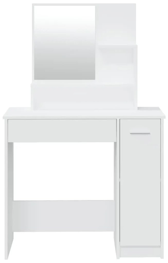 Toaletní stolek se zrcadlem bílý 86,5 x 35 x 136 cm - Default Title
