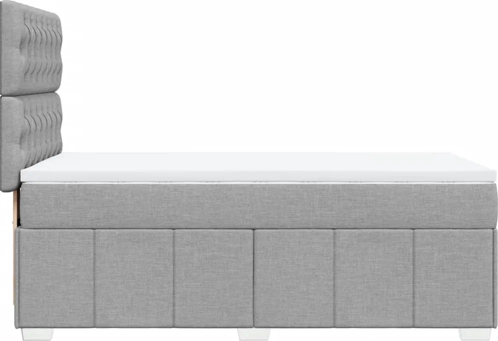 Box spring postel s matrací světle šedá 80 x 200 cm textil 3293802