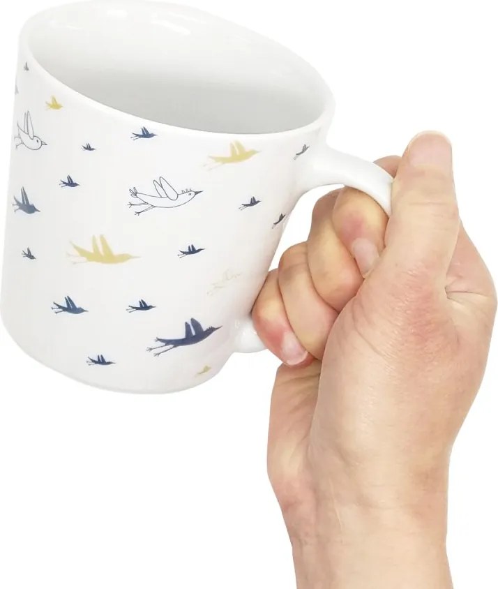 Porcelánový hrnek Poslové dobrých zpráv, 500 ml – s autorskou ilustrací ptáčků, český porcelán