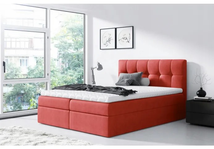 Jednoduchá postel Rex 160x200, oranžová