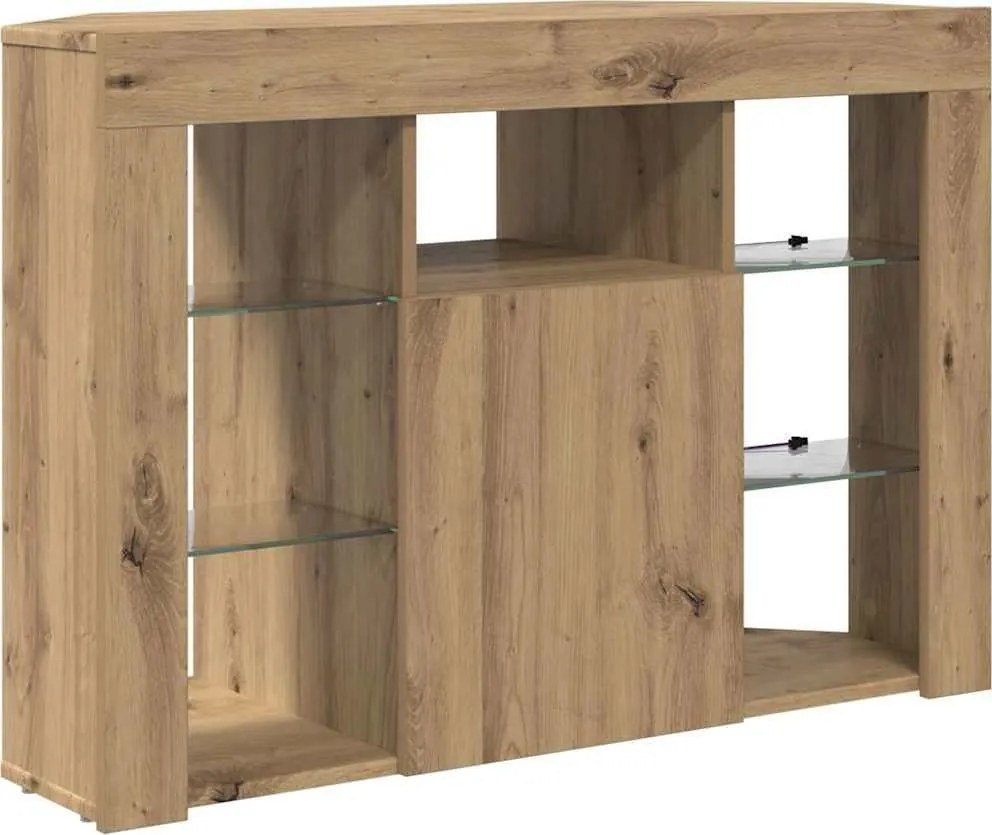 vidaXL Rohový LED TV stojan 100x40x68cm Kompozitní dřevo [889794] Barva: Bílá