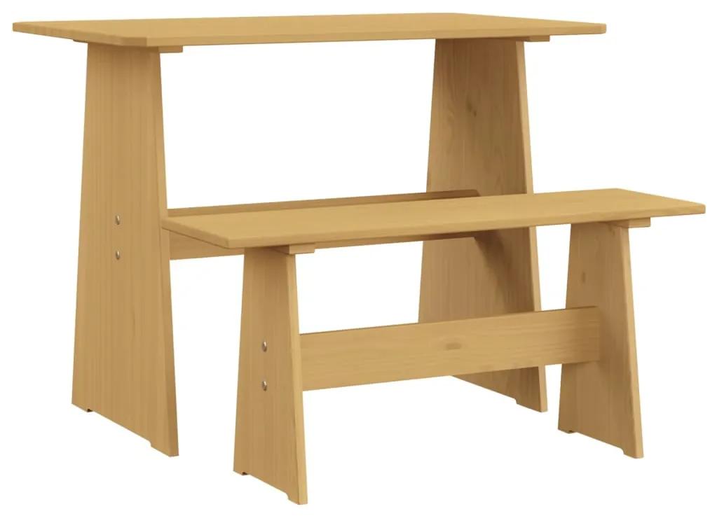 327250 vidaXL Jídelní stůl s lavicí medově hnědý masivní borové dřevo