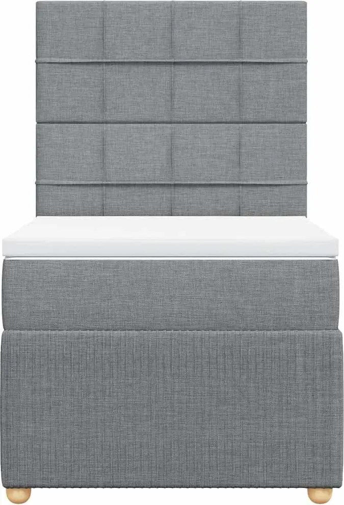 Box spring postel s matrací světle šedá 90x190 cm textil 3291911