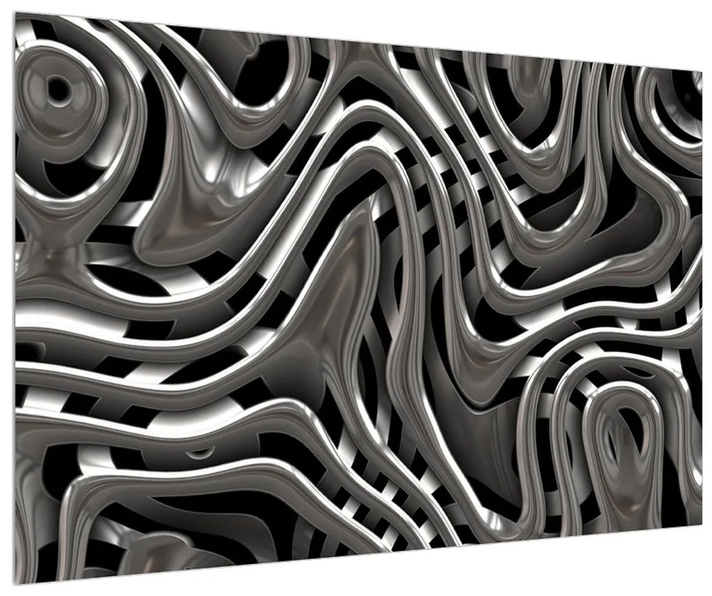 Abstraktní černobílý obraz  (90x60 cm)