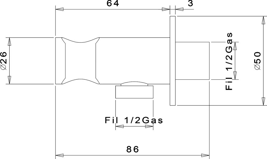Sapho, Držák sprchy kulatý, pevný, s vyústěním, chrom, SG203