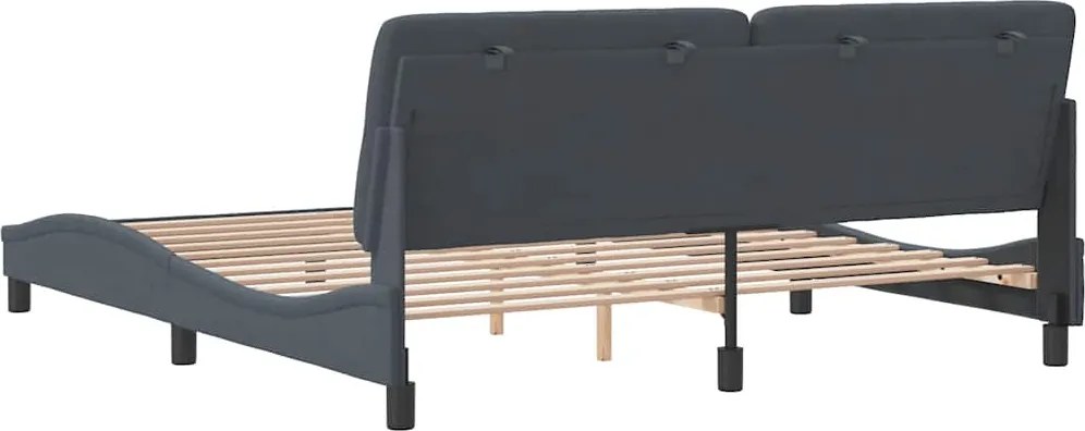 Rám postele bez matrace tmavě šedý 180 x 200 cm samet 3207936