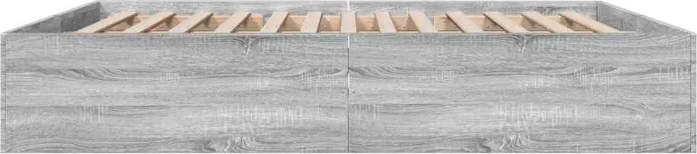 Rám postele šedý sonoma 200 x 200 cm kompozitní dřevo 3280991
