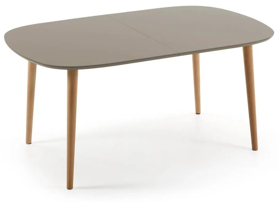 Šedý rozkládací jídelní stůl La Forma Oakland, 100x160/260 cm