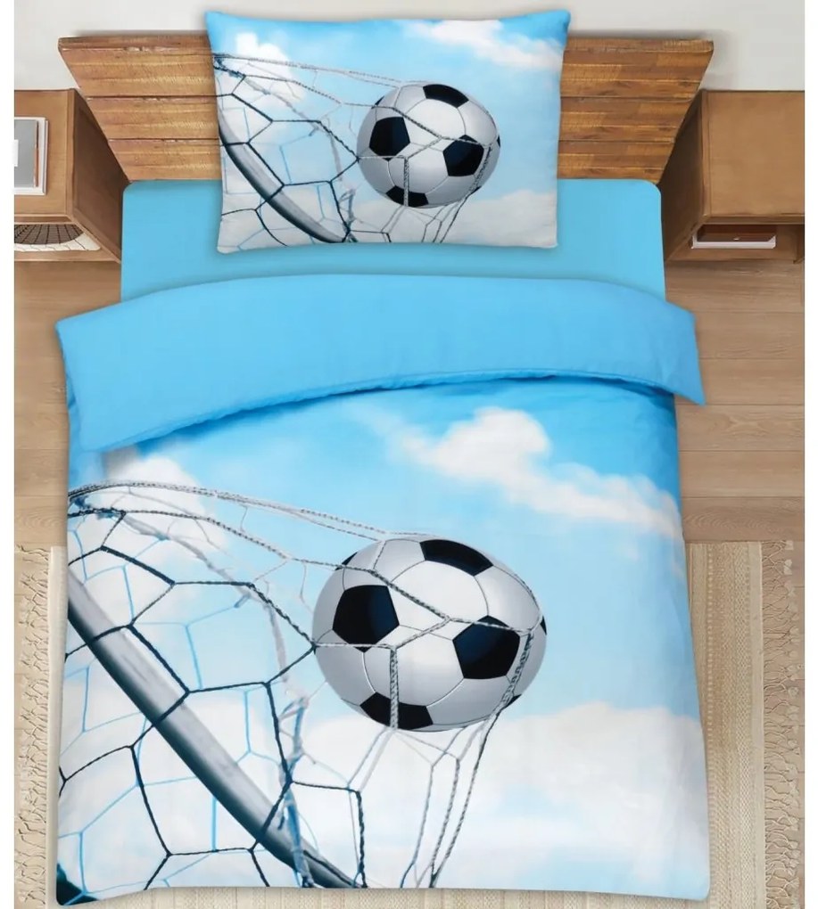 3D povlečení Polycotton Fotbalový míč 200x140cm+90x70cm TiaHome