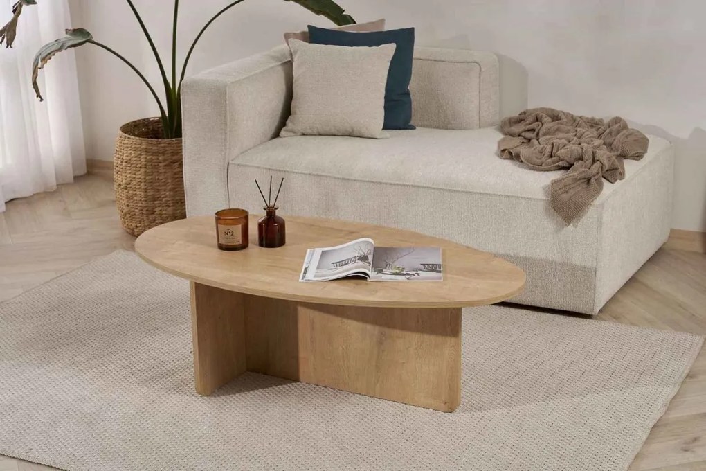 Designový konferenční stolek Wealote 120 cm vzor dub