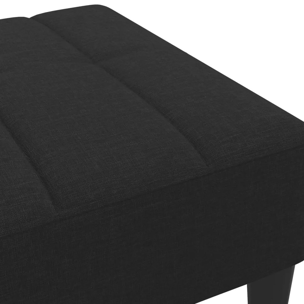 Podnožka Černá 77 X 55 X 31 Cm Textil