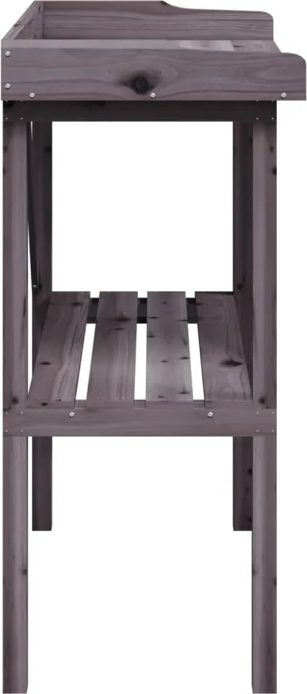 Přesazovací stůl s policí šedý 78 x 38 x 82,5 cm masivní jedle 156351