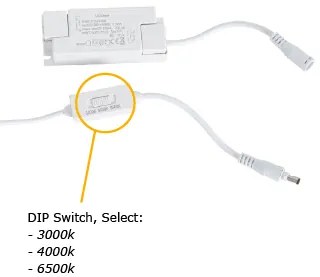LED panel zapuštěný bílý obdélníkový vč. LED 3000K - 6500K s přepínačem DIP - Seagal