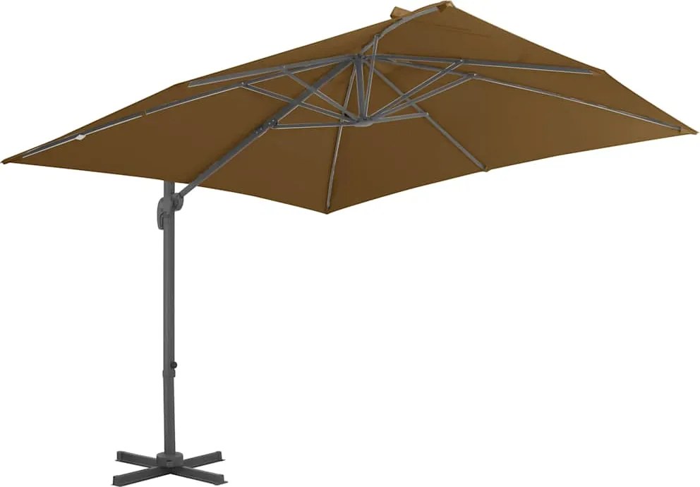 Zahradní slunečník s přenosným stojanem taupe 276348