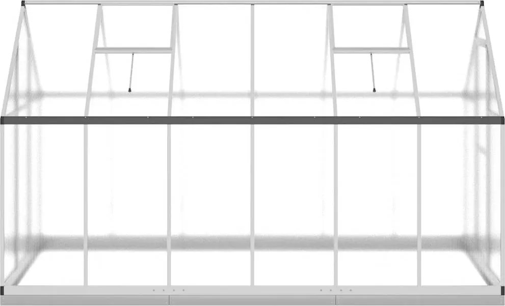 Skleník s podkladovým rámem stříbrný 334 x 169 x 202 cm hliník 3266329