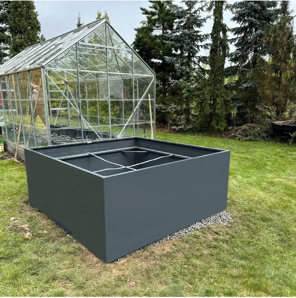 Velký vyvýšený záhon, sklolaminát, délka 200 cm, RAL 7016 - antracit