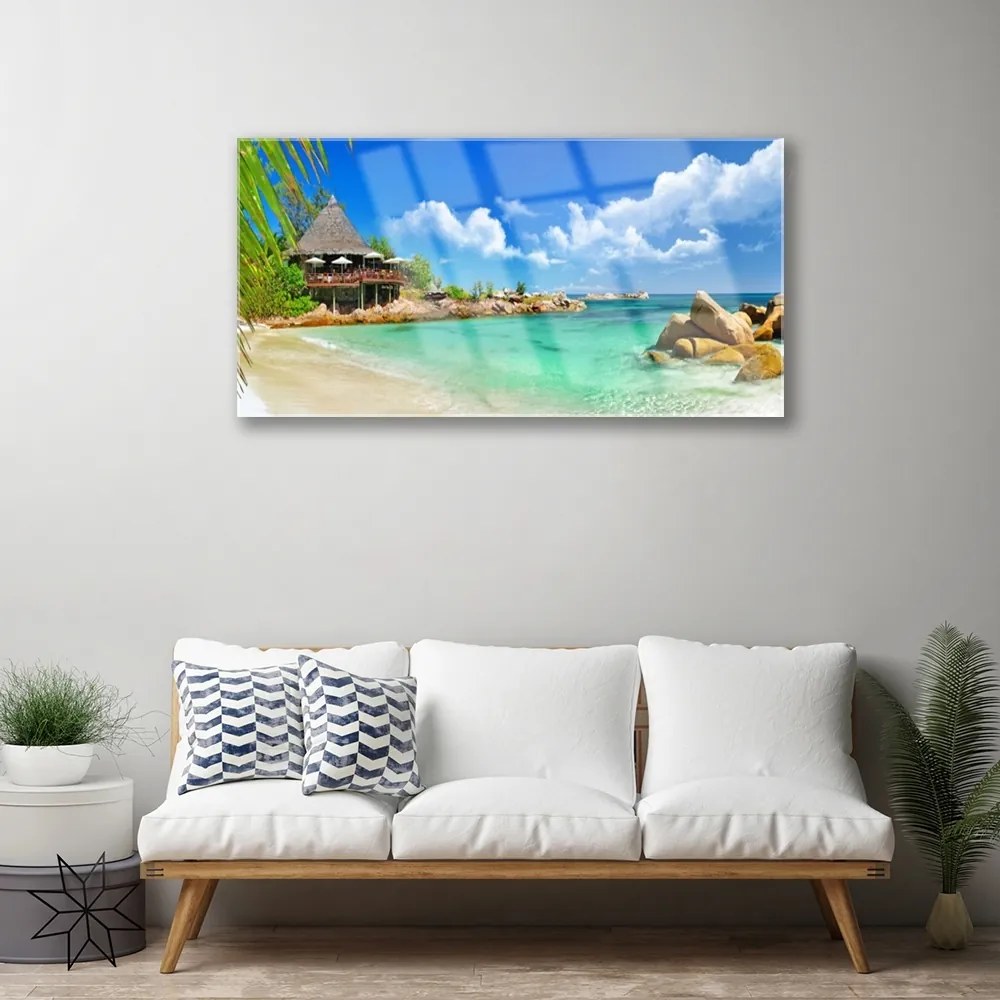 Obraz na skle Pláž Moře Krajina 120x60 cm