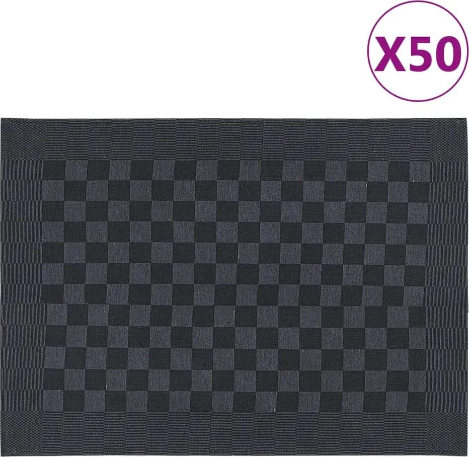 vidaXL Kuchyňské utěrky 50 ks černé a bílé 50 x 70 cm bavlna [136281] Barva: Černá a šedá