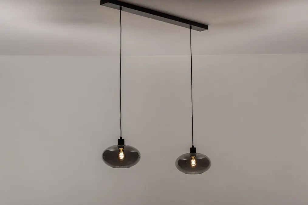 Závěsné černé svítidlo nad jídelní stůl Zanett Nero Duo