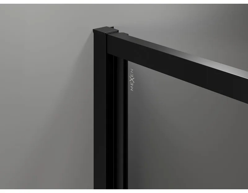 Mexen Exo, 1-křídlé dveře do otvoru 85x200 cm, 6mm čiré sklo, černý profil, 817-085-000-70-00