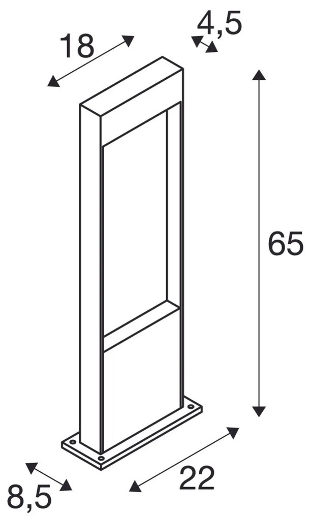 SLV 1002957 Flatt pole 65 venkovní sloupek LED 9,7W 3000K, antracit/imitace dřeva, výška 65cm, IP65