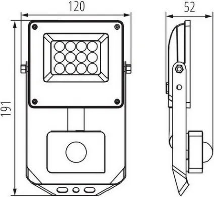 LED reflektor s čidlem Kanlux ACETE 10W CCT SE GR 38495 IP44 nastavitelná teplota barvy