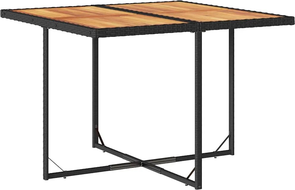 9dílný zahradní jídelní set s poduškami černý polyratan 3211563