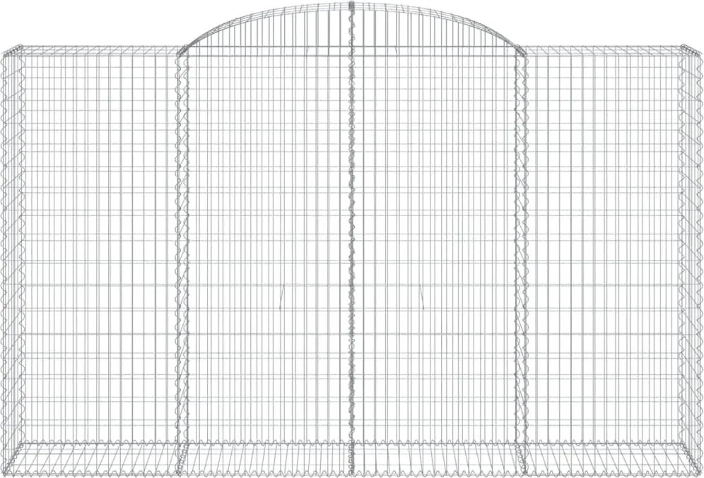 Klenuté gabionové koše 4 ks 300x50x180/200cm pozinkované železo 3146775