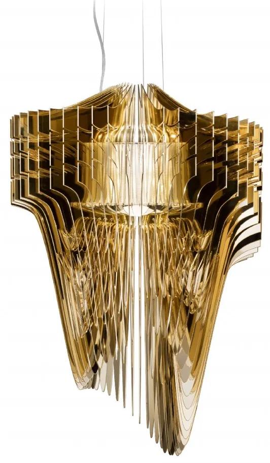 Slamp ARI84SOS0002O_000 Aria M gold, závěsný světelný objekt od Zaha Hadid, 35W LED 2700K, délka 90cm