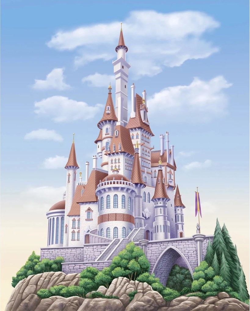 Komar Vliesová fototapeta Disney Princess Belle Castle 200 x 250 cm