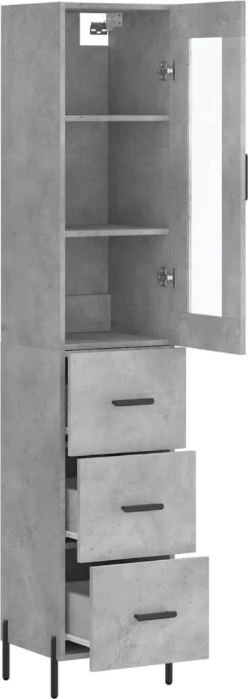 Skříň highboard betonově šedá 34,5x34x180 cm kompozitní dřevo 3199245