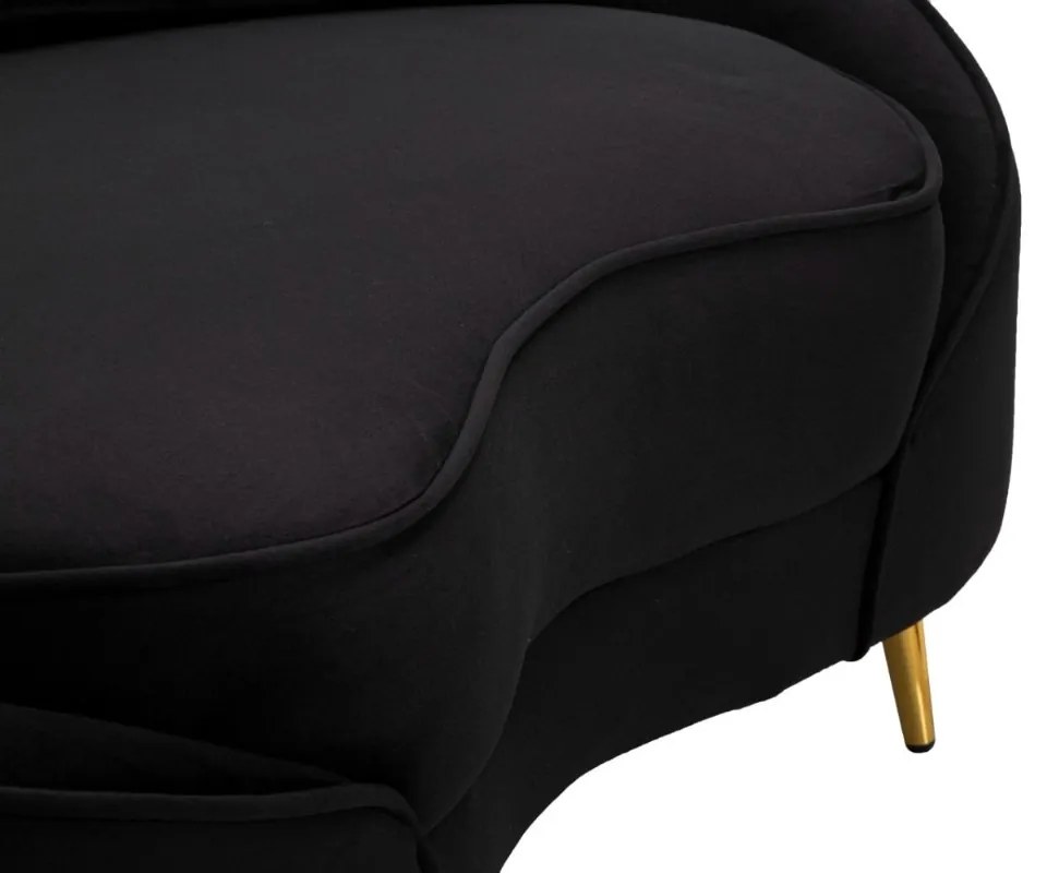 Designová pohovka Yasmeen 148 cm černá / zlatá