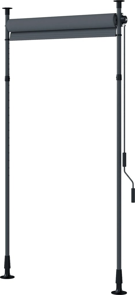 Vertikální markýza Outsunny 150 x 220-310 cm - Sklopná markýza s klikou pro ochranu před sluncem a větrem - Externí roleta pro balkon, terasu a zahrad