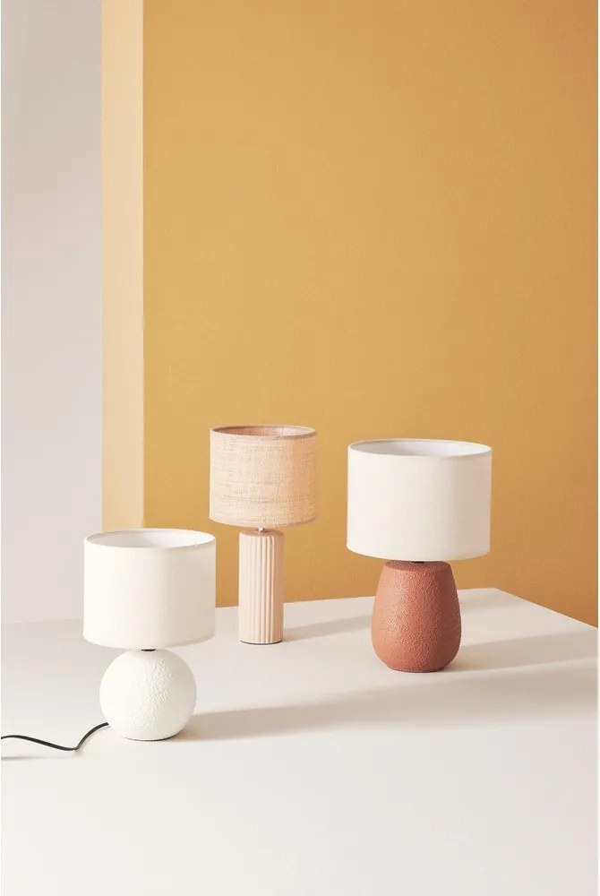 Keramická stolní lampa v terakotové barvě s textilním stínidlem (výška 41,5 cm) Irvin – Yes Everyday