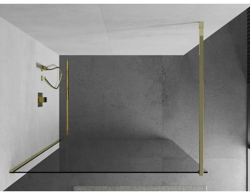 Mexen Kioto sprchová zástěna WALK-IN 8mm, 50x200 cm, sklo čiré/zlatý profil, 800-050-101-50-00