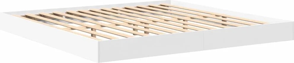 Knihovna postel s policí Bílá 180 x 200 cm Kompozitní dřevo 3335744
