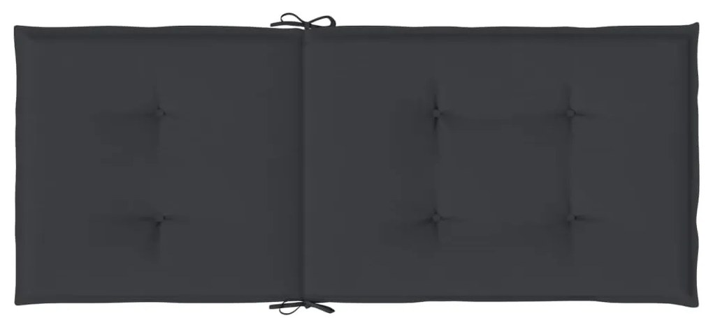Podušky na židli vysoké opěradlo 4 ks černé 120x50x3 cm textil - Default Title