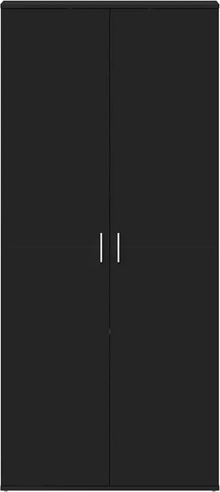 Skříň na obuv 80 x 39 x 178 cm Kompozitní dřevo Černá 3333867