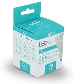 Forever LED žárovka GU10 1W / 90lm / 4500k / bílá (LZGU101WPW)