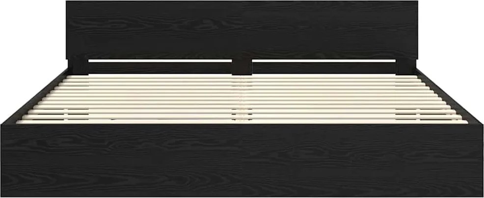 Rám postele s LED pásky Černý dub 200 x 200 cm Kompozitní dřevo 3403603