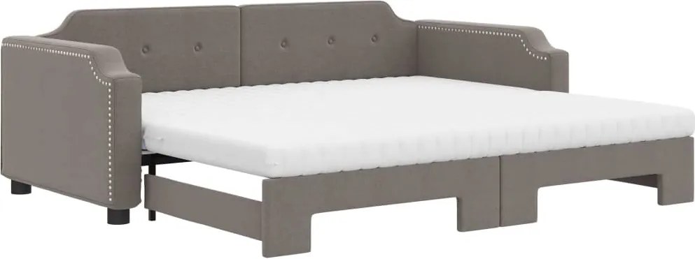 Válenda s přistýlkou a matracemi taupe 100 x 200 cm textil 3197660