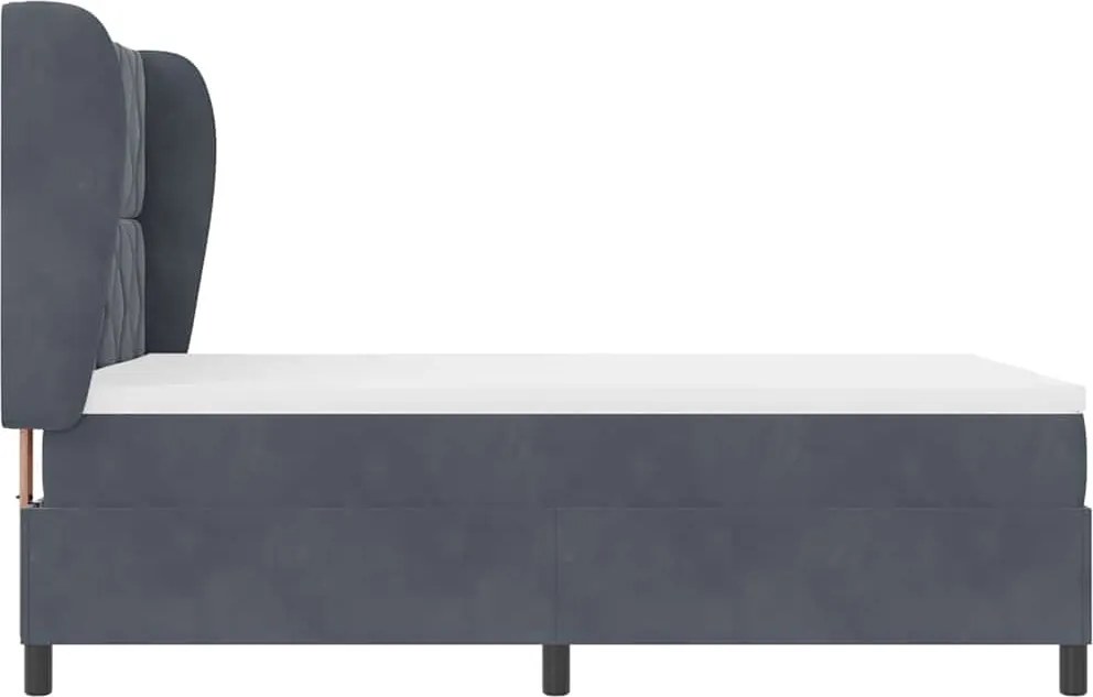 Postel s boxspringem s čelo Tmavě šedá 200 x 160 cm samet 3340989