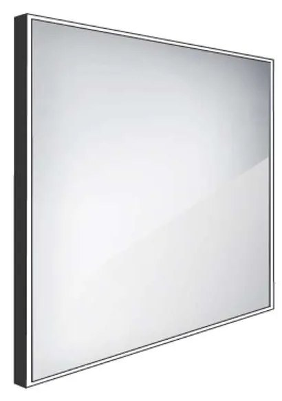 Nimco - Zrcadlo s LED osvětlením, 60x60 cm, hliník/černá ZPC 13066-90