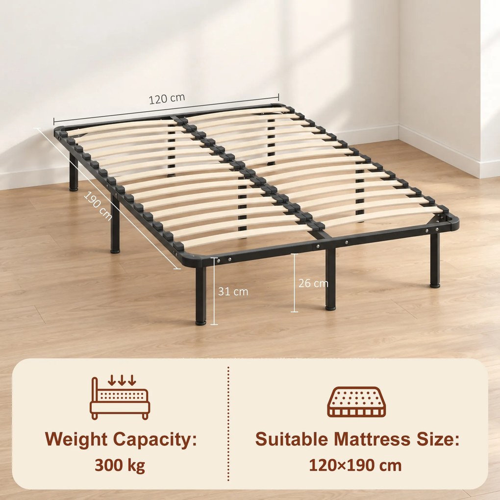 HOMCOM postel 120 × 190 cm s roštem a úložným prostorem, černá