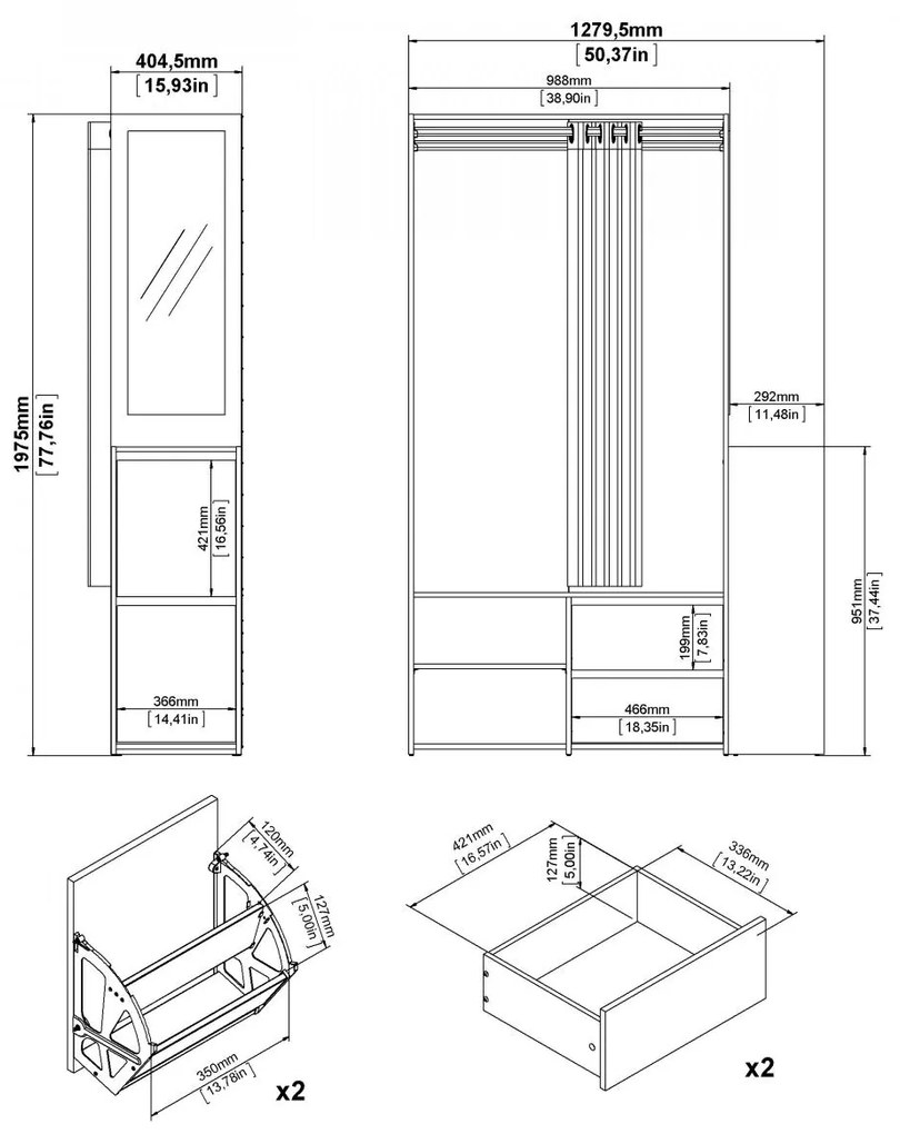 Tvilum Skříň Harmony 173 jackson hickory/bílá/šedá