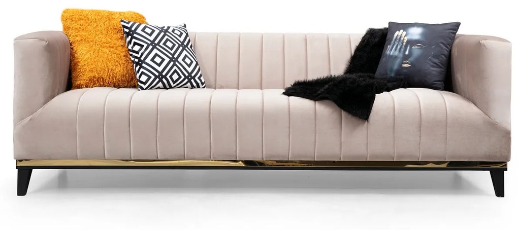 Designová 3-místná sedačka Telissa 222 cm béžová