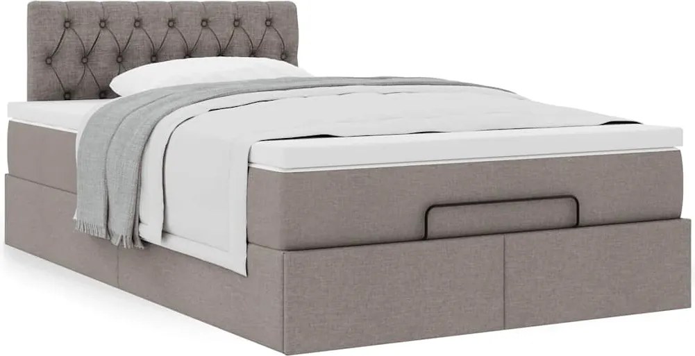 Osmanský rám postele s matrací taupe 120x190cm textil 3311529