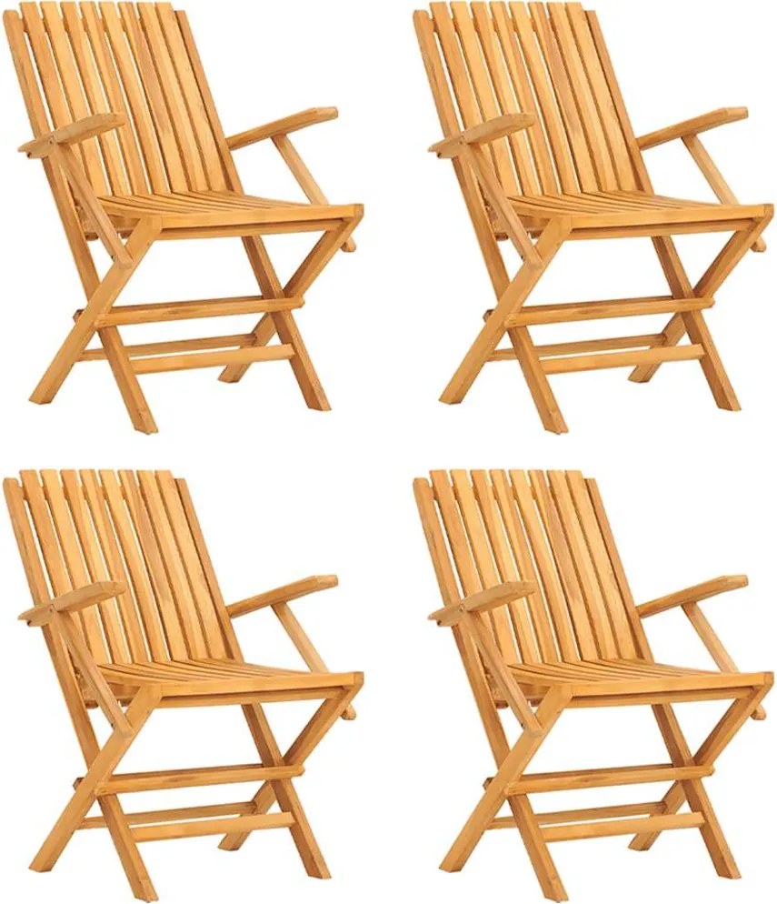Skládací židle 4 ks 61x67x90 cm masivní teak 3155055