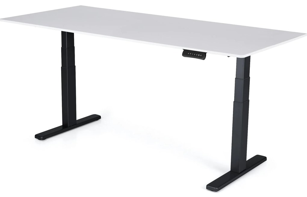 Výškově nastavitelný stůl Liftor 3segmentové nohy premium černé,   deska 1800 x 800 x 18 mm bílý dekor